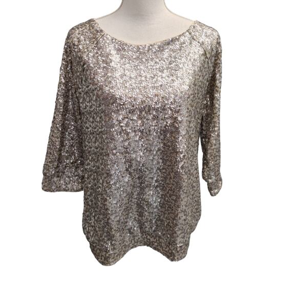 Jennifer Lopez | Tops | Jennifer Lopez Top Sequin Silver Glamorous ...